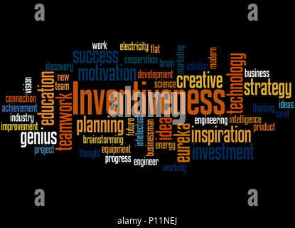 Inventiveness, word cloud concept on white background Stock Photo - Alamy