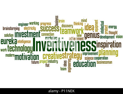Inventiveness, word cloud concept on white background Stock Photo - Alamy