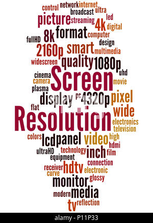 Screen resolution, word cloud concept on white background Stock Photo ...