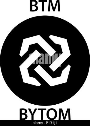 Bytom Coin cryptocurrency blockchain icon. Virtual electronic, internet ...