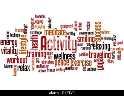 Activity, word cloud concept on white background Stock Photo - Alamy