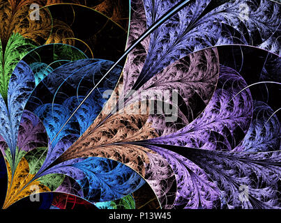 Multicolored floral pattern in stained-glass window style. Symmetrical ...