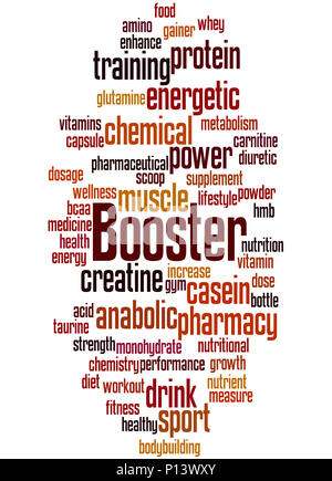 Booster, word cloud concept on white background Stock Photo - Alamy