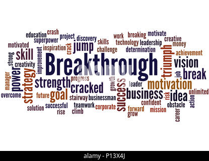 Breakthrough, word cloud concept on white background Stock Photo - Alamy