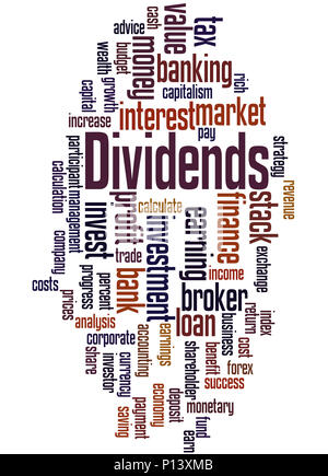 Dividends, word cloud concept on white background Stock Photo - Alamy