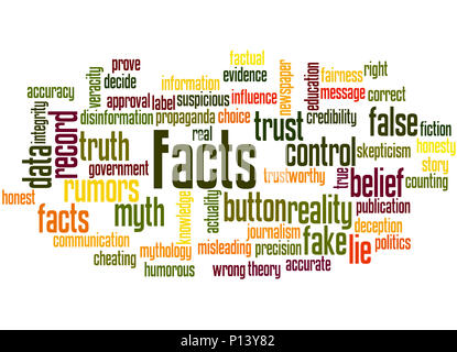 Facts, word cloud concept on white background Stock Photo - Alamy