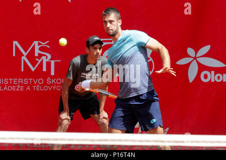 Serbian tennis player LASLO DERE is seen during the final match of the ...