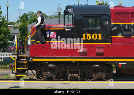 Locomotive of the tourist train in Cape Cod Central Railroad, Hyannis ...