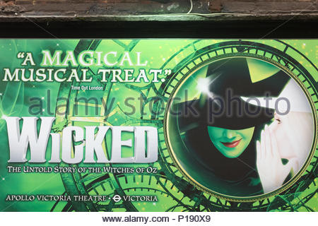 Production poster advertising the Musical wicked Stock Photo: 70151957 ...