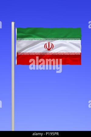 Flag of Iran, Flagge von Iran Stock Photo - Alamy