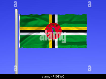 Flag of Dominica, island country, Lesser Antilles, Caribbean, Eastern ...