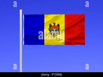 Flag of Moldova, Moldova, Flagge von Moldau, Moldawien Stock Photo - Alamy