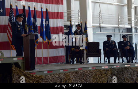 Maj. Gen. Richard Clark, 8th Air Force commander, introduces Col. Ty ...