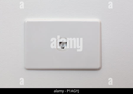 Ethernet port wall socket with 3 ethernet plug connections in vector ...