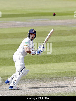Essex batsman Neil Wagner hits out from the bowling of Lancashire's Joe ...