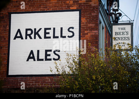 Arkells Ales sign on The Bees Knees pub wall in Cirencester, England UK ...