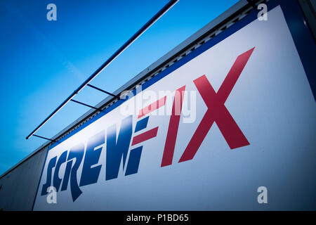 Screwfix builders merchants and hardware company logo sign UK Stock ...