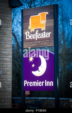 Premier Inn economy affordable inexpensive hotel accommodation exterior ...
