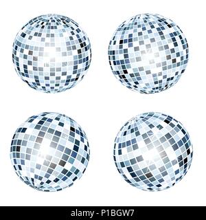 Disco Balls set, Retro music party shining sphere, a symbol of New Year ...