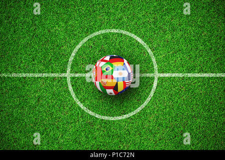 Composite image of football in multi national colours Stock Photo - Alamy