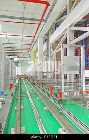 Automated Storage and Retrieval System Rails in Distribution Warehouse ...