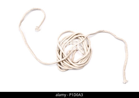 Closeup shot of a tangled rope on a white background Stock Photo - Alamy