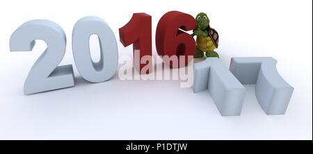 3D render of a tortoise new year 2017 Stock Photo - Alamy