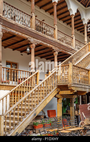 BUCHAREST, ROMANIA. Hanu lui Manuc, traditional high class Romanian ...