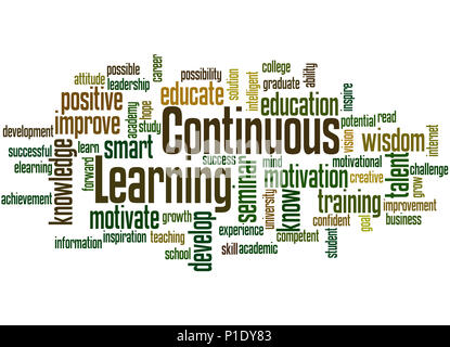 Continuous Learning, word cloud concept on white background Stock Photo ...