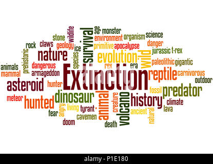 Extinction, word cloud concept on white background Stock Photo - Alamy