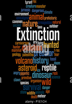 Extinction, word cloud concept on black background Stock Photo - Alamy