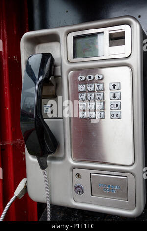 Modern BT payphone telephone with keypad, handset and digital display ...
