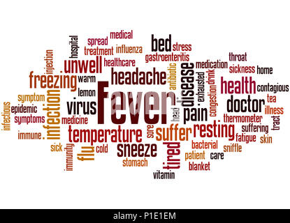 Fever, word cloud concept on black background Stock Photo - Alamy