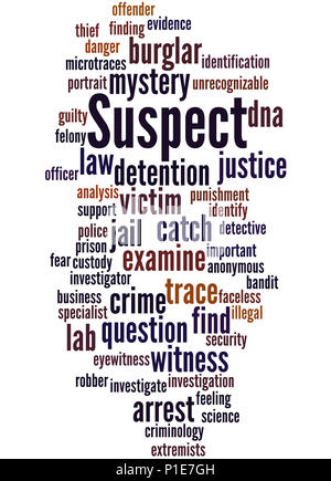 Suspect, word cloud concept on white background Stock Photo - Alamy