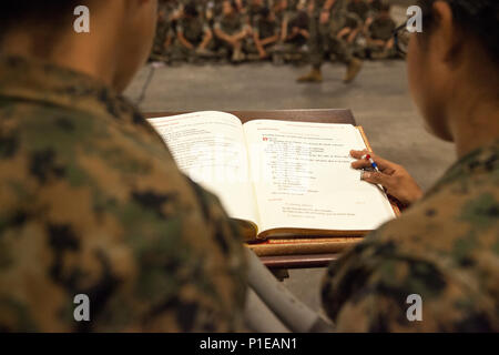 U.S. Marine Corps Recruit Matthew Elising, a recruit with Kilo Company ...