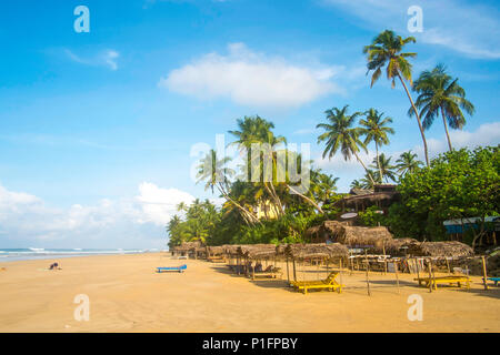 Sri Lanka, Southern Province, Ahangama, Aerial view of rocky shore of ...