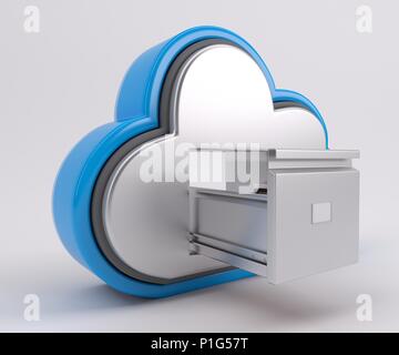 3D Render of Cloud Drive Icon Stock Photo - Alamy