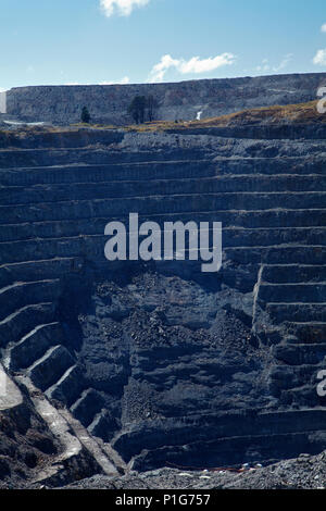 Macraes open pit gold mine, Macraes Flat, near Palmerston, East Otago ...