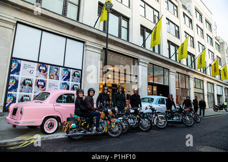 Customised Royal Enfield fleet outside Buckingham Palace for the ...