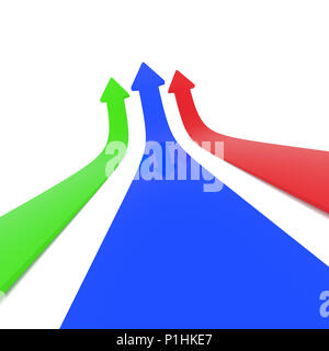 Colorful upswing arrows on a white background, 3d rendering Stock Photo ...
