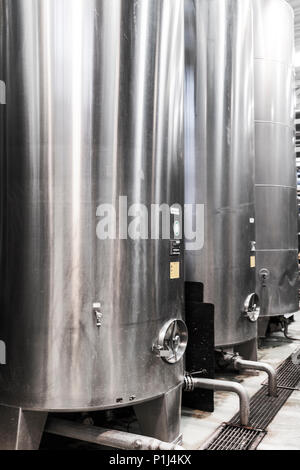 Indoor Beverage factory cylinders Stock Photo - Alamy