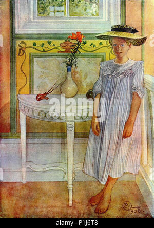 Larsson Carl - Ingrid and the Red Lily 1 Stock Photo - Alamy