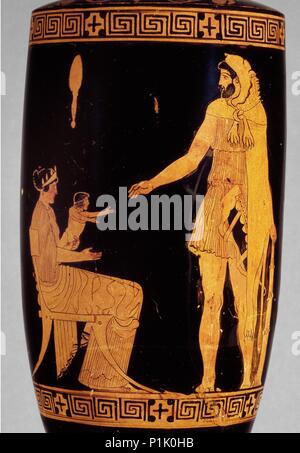 Attic red-figure lekythos with image of Heracles, Dianeira and Hyllos ...