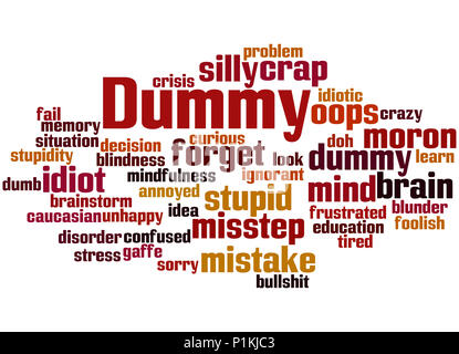Dummy, word cloud concept on white background Stock Photo - Alamy