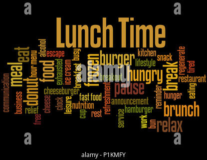 Lunch Time, word cloud concept on white background Stock Photo - Alamy