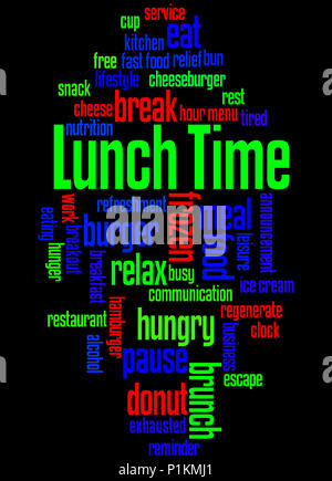 Time for Lunch, word cloud concept on white background Stock Photo - Alamy