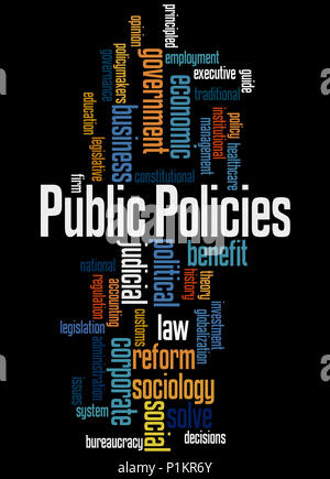 Public Policies, word cloud concept on black background Stock Photo - Alamy