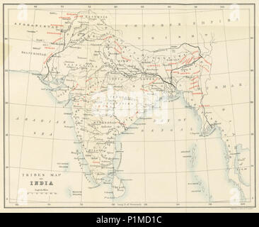 (1882) MAP OF THE TRIBES OF INDIA Stock Photo - Alamy