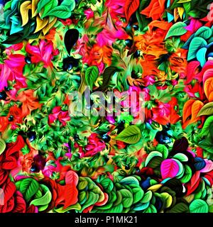 Modern painted background. Chaotic stains of paint in shades of red and ...