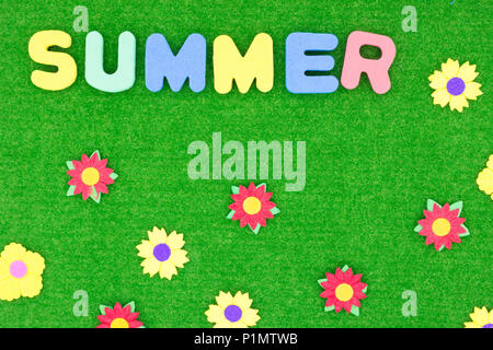 Bright, colorful lettering with green letters and black, yellow, red ...